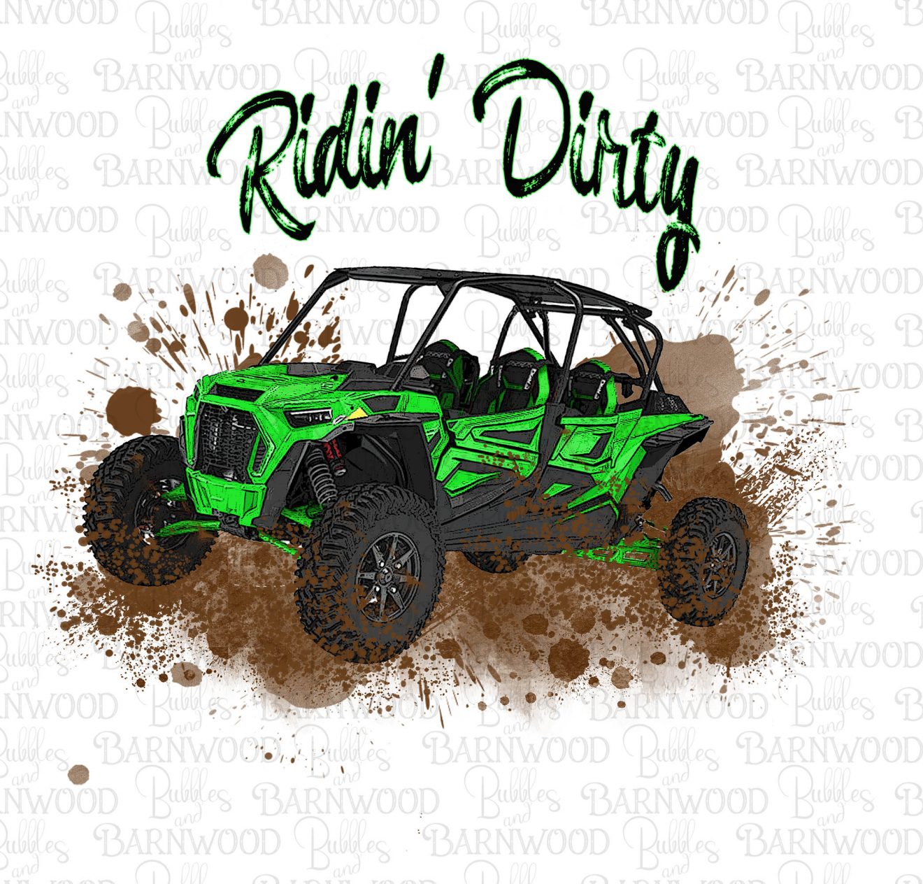 Ridin' Dirty Green RZR Sublimation Png Design