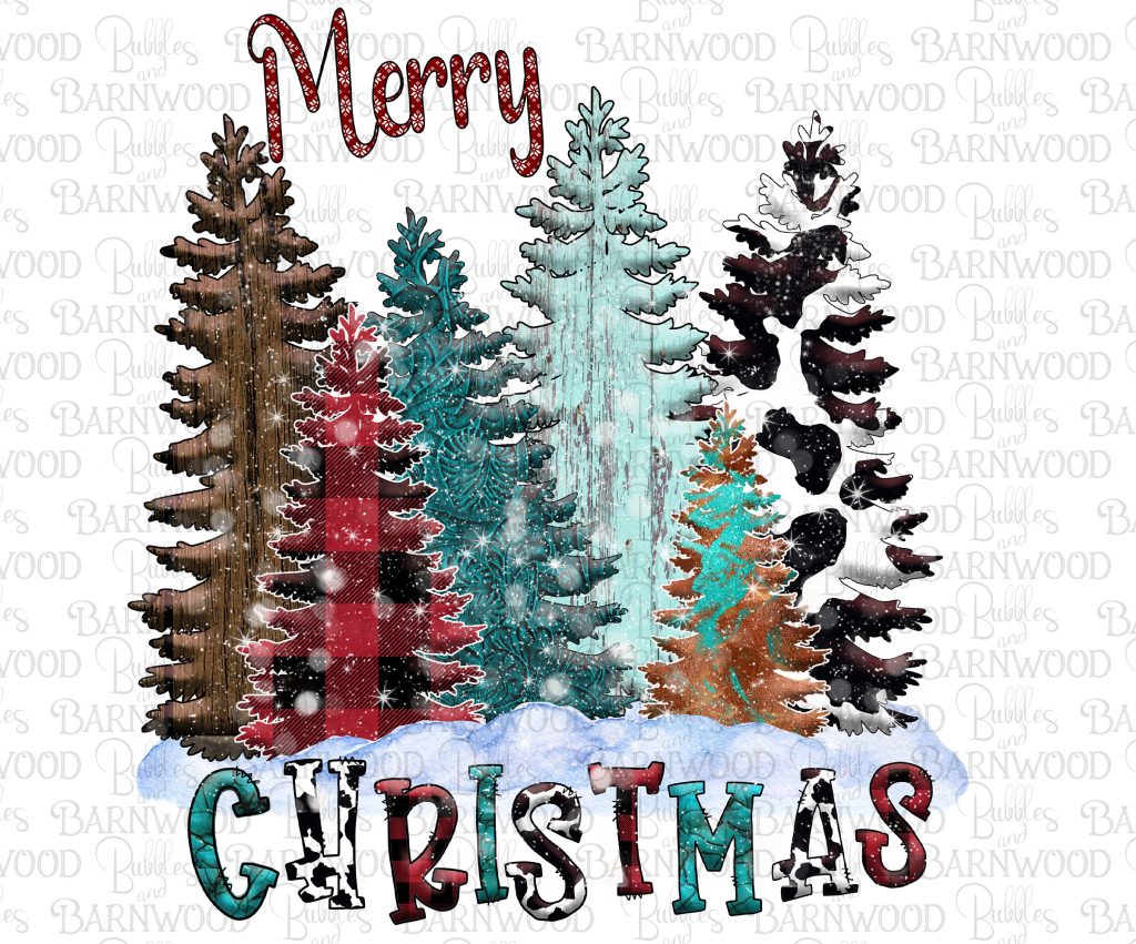 Merry Christmas Western Digital Download – Bubbles & Barnwood